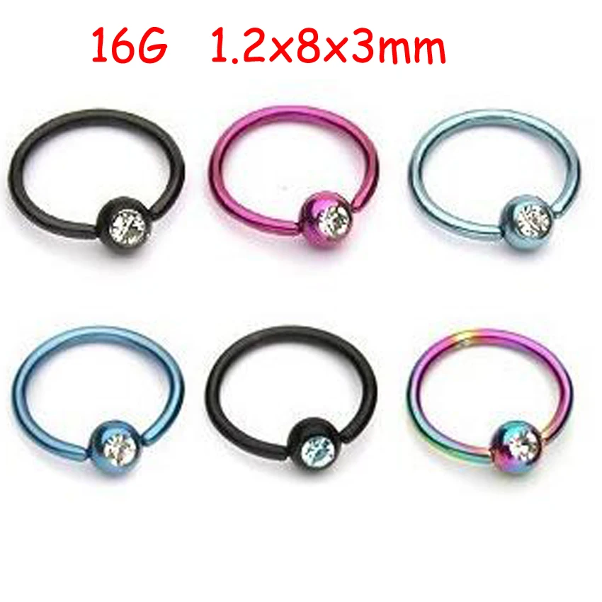 2Piece-16Gx8x3mm-Titanium-Crystal-Captive-Bead-Hoop-Ring-Colorful ...