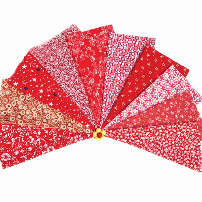 mixed-10design-red-flower-Printed-Cotton-Fabric-for-Handmade-Sewing ...