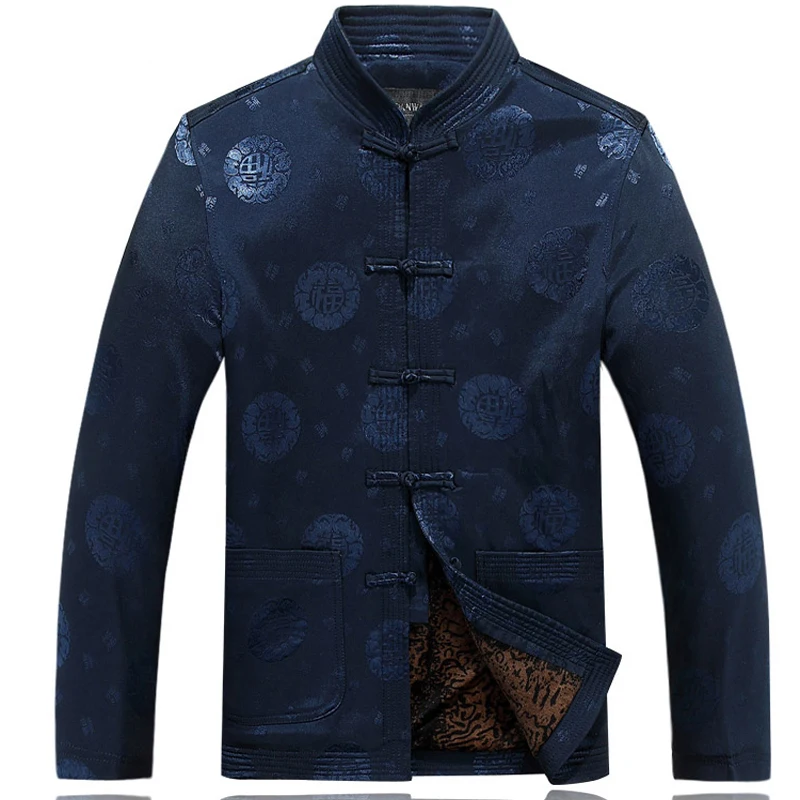 Brand Autumn Winter Chinese Traditional Men's Mandarin Collar Thick ...