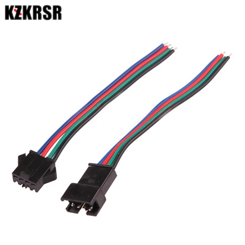 KZKRSR 5 Pair 4 pin Male Female RGB Connector Wire Cable JST SM Plug ...