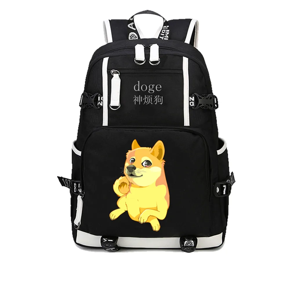 Anime Cartoon Doge Cute Dog Shiba Inu Backpack Mochila Schoolbag Bag ...