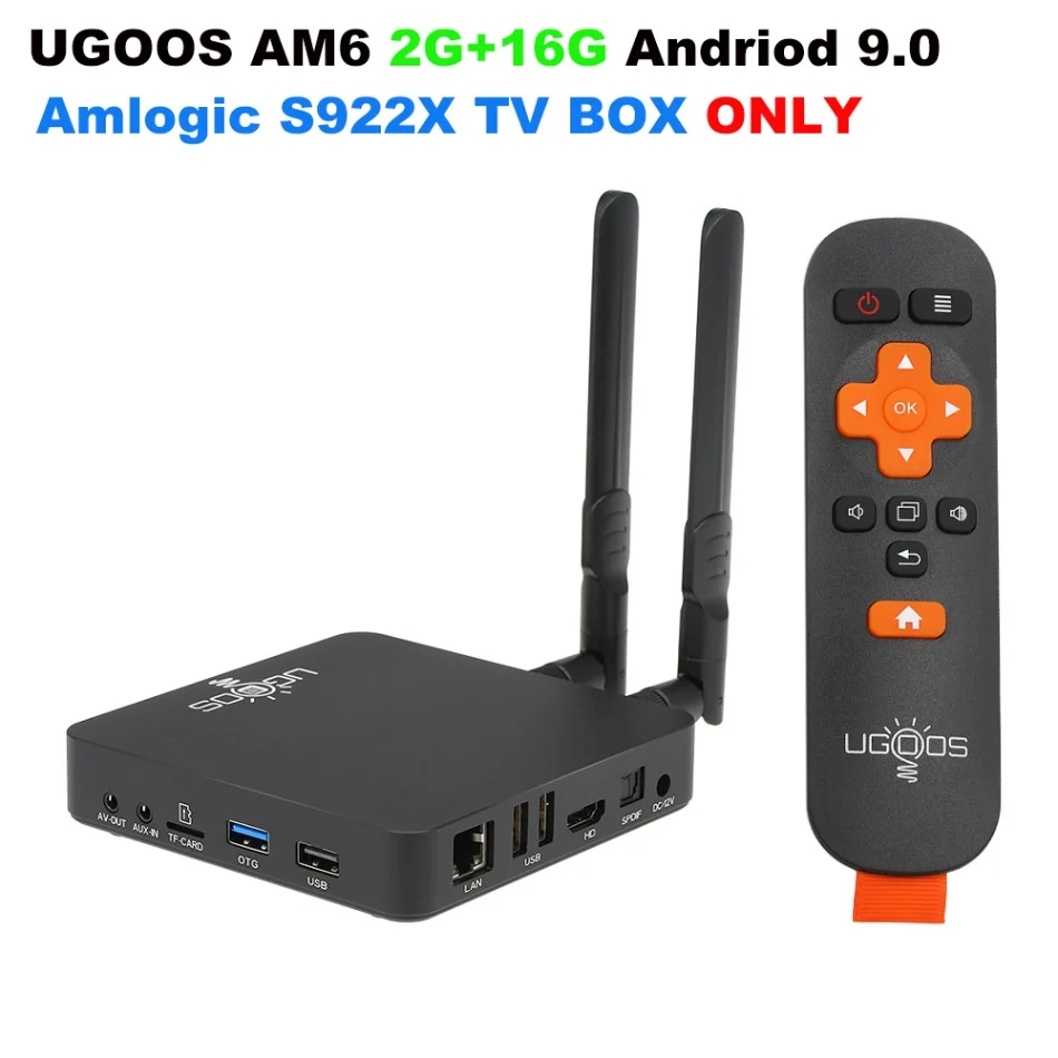 ТВ-бокс UGOOS AM3 AM6 Smart tv box Android 7,1 Восьмиядерный процессор Amlogic S912 4K 16GB мини ...