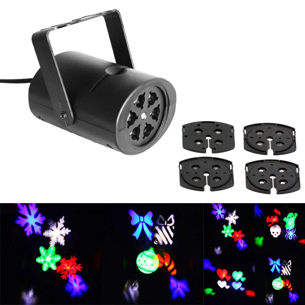 3W 4 Patterns RGB LED Stage Effect Light Laser Projector for Xmas ...