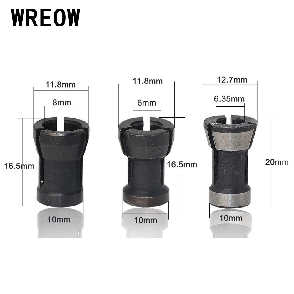 Collet Chuck Adapter HSS Head Converter for 6mm/6.35mm/8mm Trimming ...