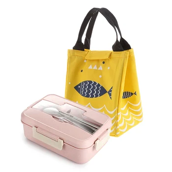 Wheat Straw Lunch Box with Cutlery Set - dealsgala