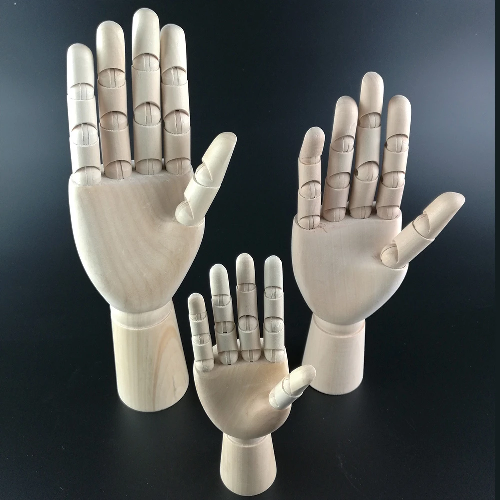 Wooden Artist Articulated Modle Left Hand for Mannequin Decoration Wood ...