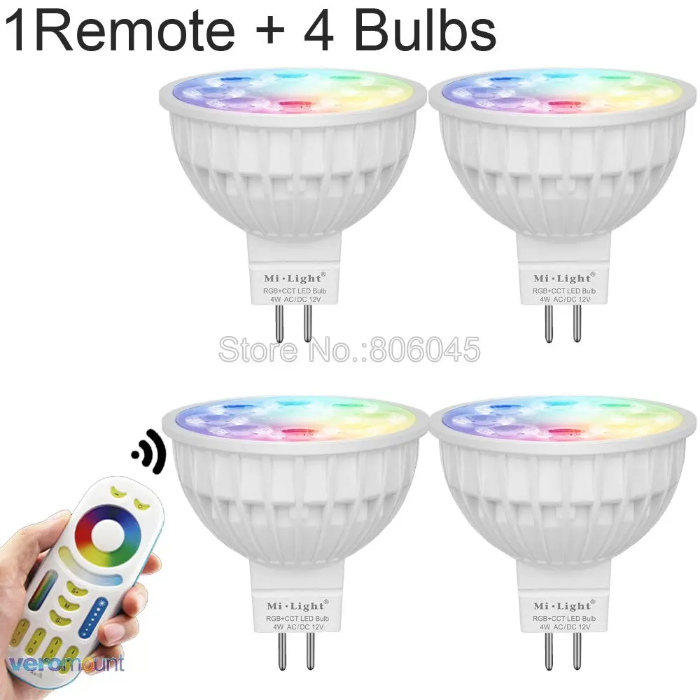 Milight 4w Mr16 Dimmable Led Bulb 12v Rgb+cct (2700-6500k) Wifi Smart ...