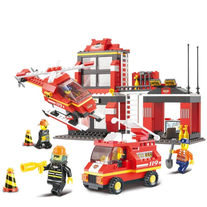 371pcs City Emergency Firefighter Station Building Blocks Kids ...