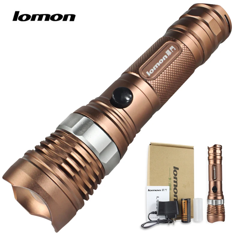 LOMON 10W L2 Flashlight Torch Strong Light Rotate Zoom Focusing 500 ...