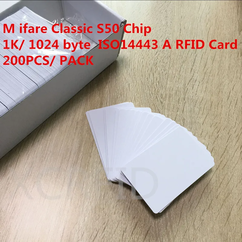 Branco Chip de RFID S50 MF1 1 K/1024 Byte Gravável Smart Card IC Com ...