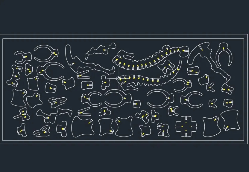Stegosaurus Dinosaur dragon DWG CAD drawing file for cnc laser cutting ...