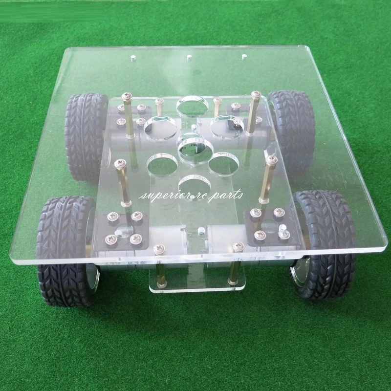 Acrylic Intelligent Smart 180180 Car with Four Gear Motor 4WD Chassis ...