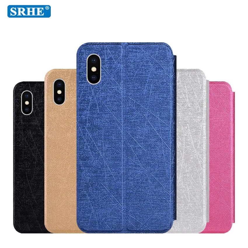 For iPhone X Case Flip Original PU Leather Back Cover Phone Case Cover ...
