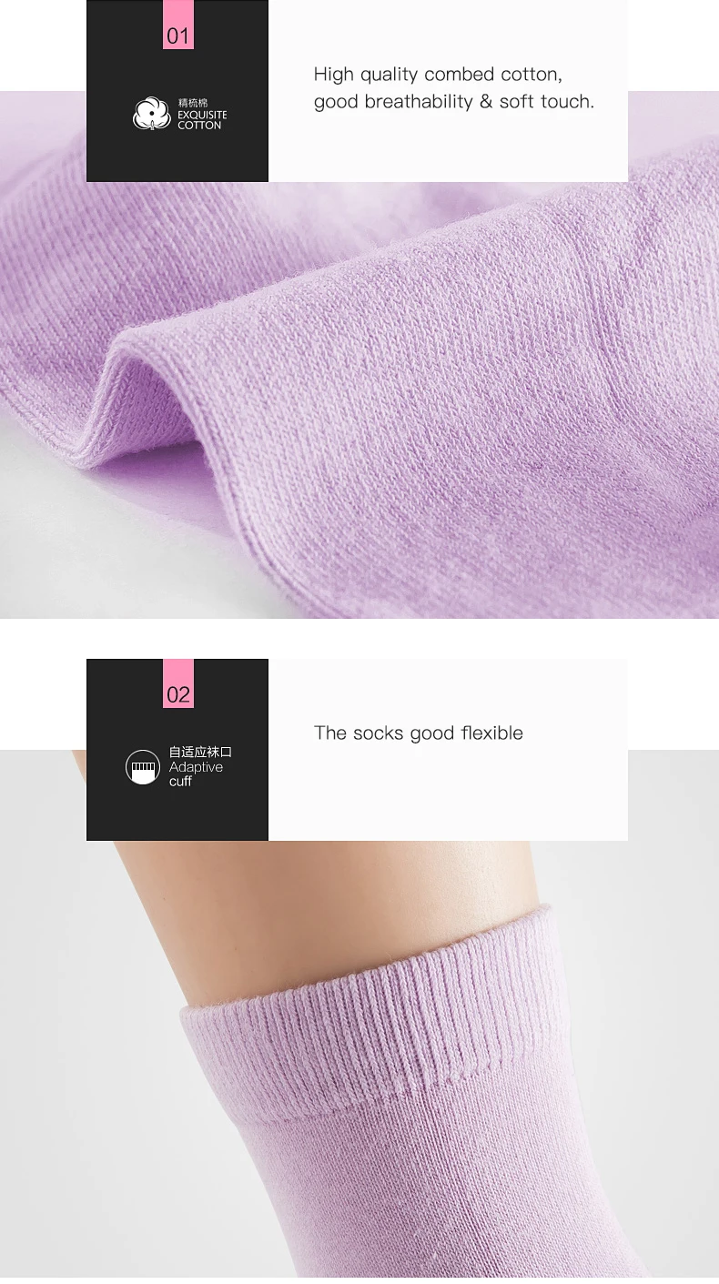 HSS Sweet Colorful Women Socks Female Candy Color Crew Cotton Socks ...