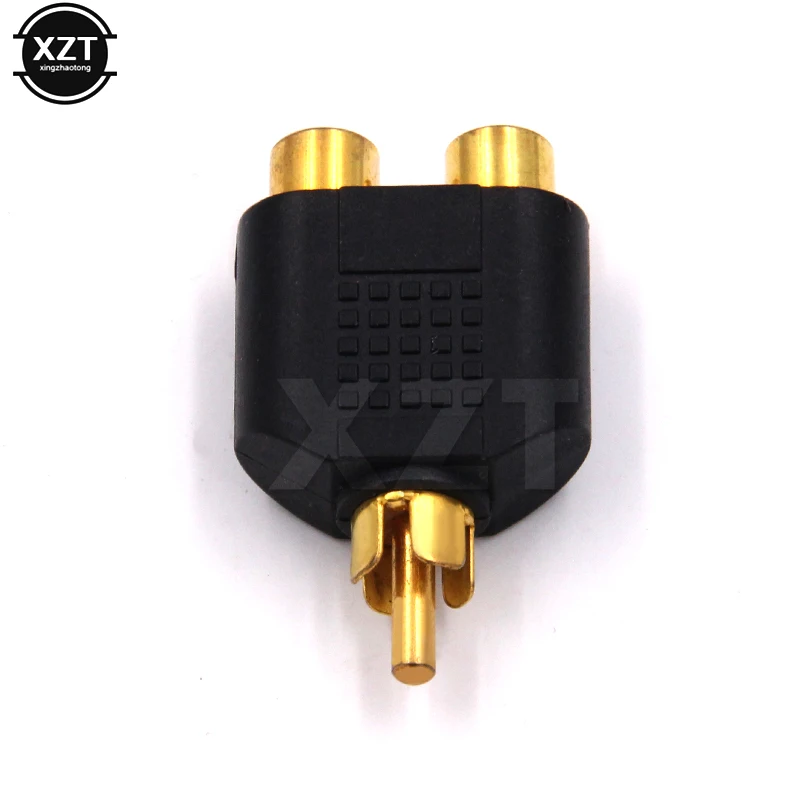2PCS/LOT 2 RCA Sockets to 1 RCA Phono Plug Phono AV Audio Video Y ...