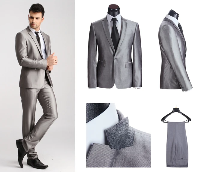 2015 European Suits for Men Bridegroom Prom Suits Slim Fit Groom ...