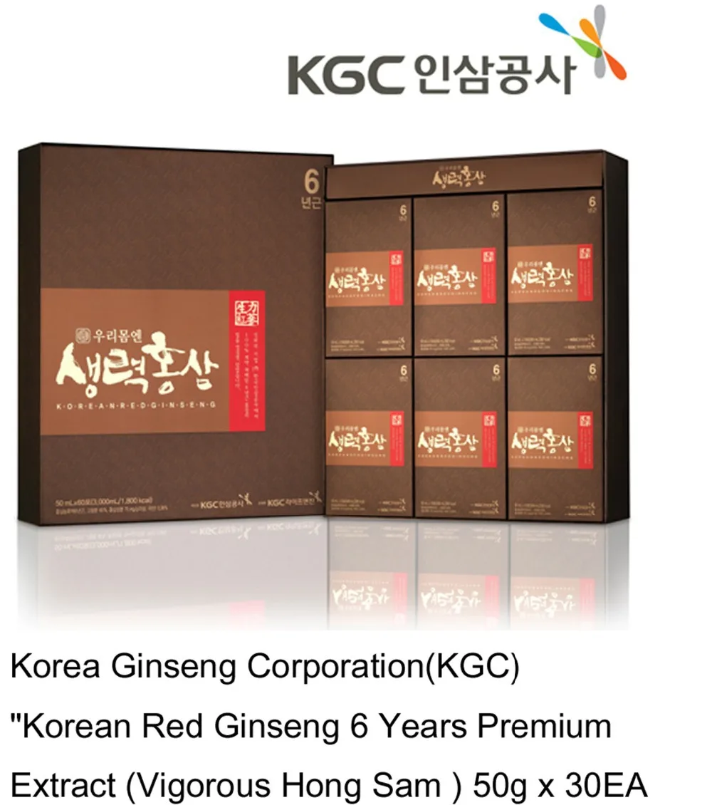 Korea Ginseng Corporation(KGC) "Korean Red Ginseng 6 Years Extract (Vigorous Hong Sam) 50g x ...