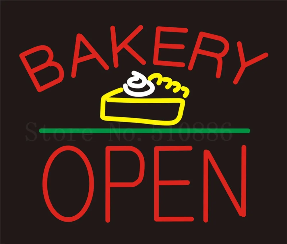 Custom Signage NEON SIGNS Bakery Open Cake Bread Business BAR PUB ...