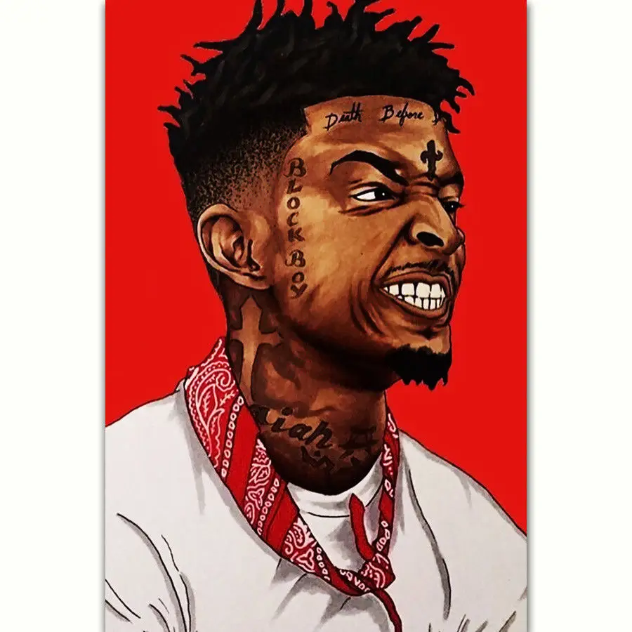 Mq905 21 Savage Hip Hop Rap Music Star Custom Singer Hot New Art Poster