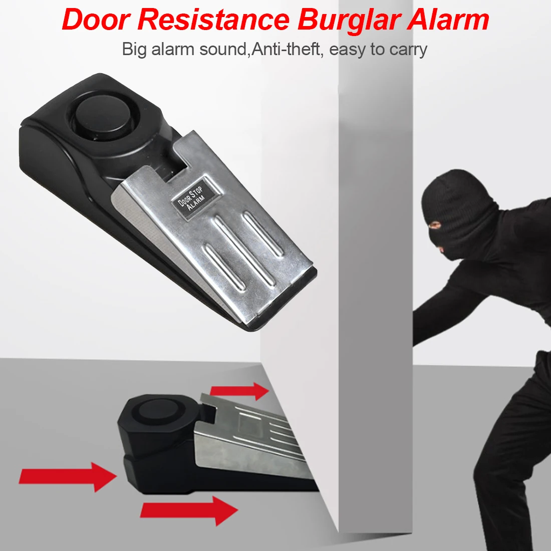 Home Wedge Shaped Stopper Door Stop Alarm Block Blocking System ...
