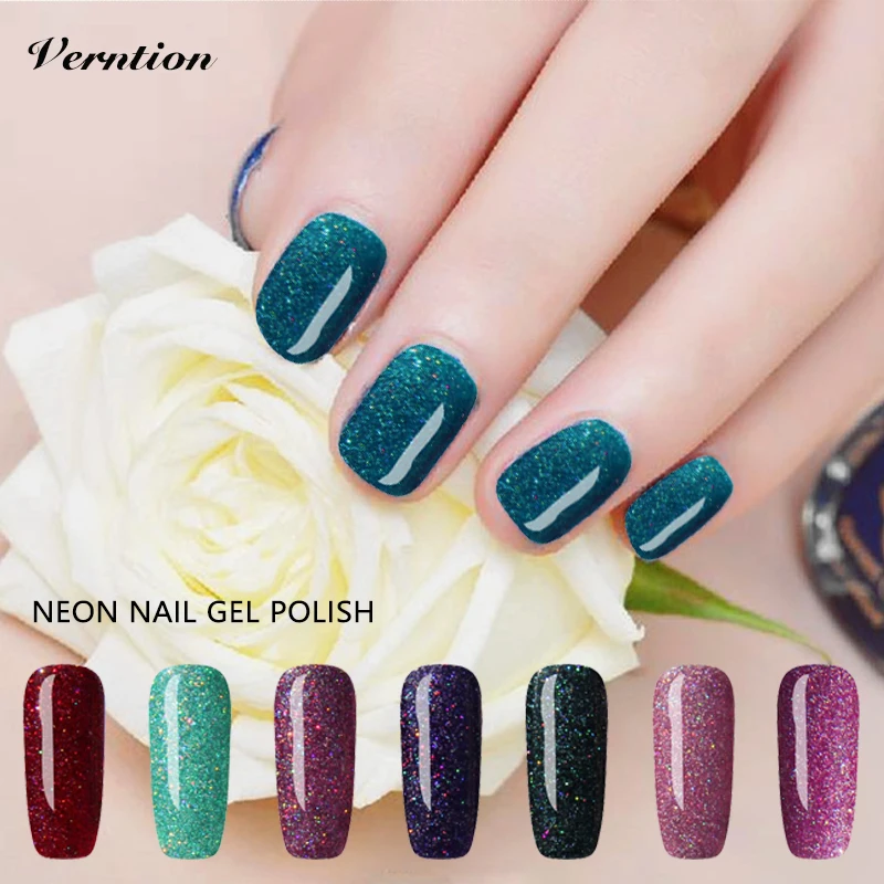 Verntion Semi Permanent Uv Color Neon Gel Nail Polish Soak Off Gel ...