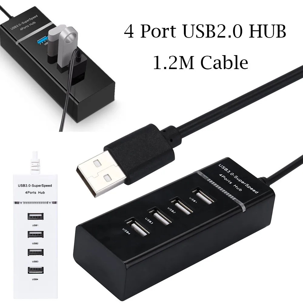 High Speed 4 Port USB 2.0 HUB Expansion Charging Hub For Desktop PC Laptop Adapter-in USB Hubs ...