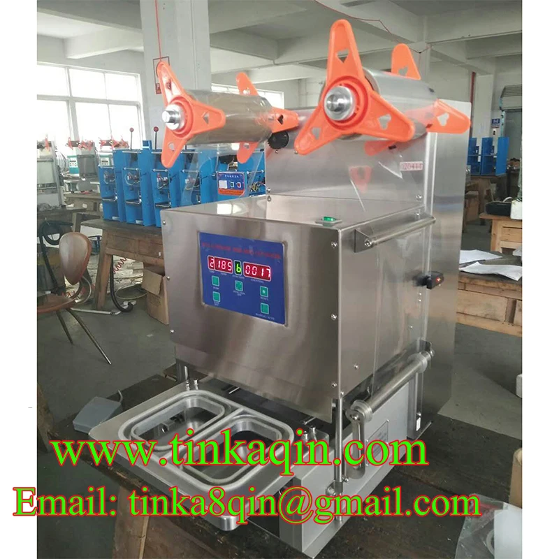 automatic trays sealing machine 2 trays seal one time tea cup sealing ...