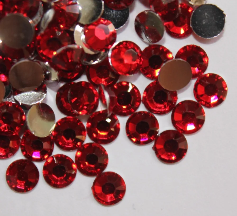 2000pcs 4.8mm Red Flat Back Acrylic Rhinestones Gems Scrapbooking ...
