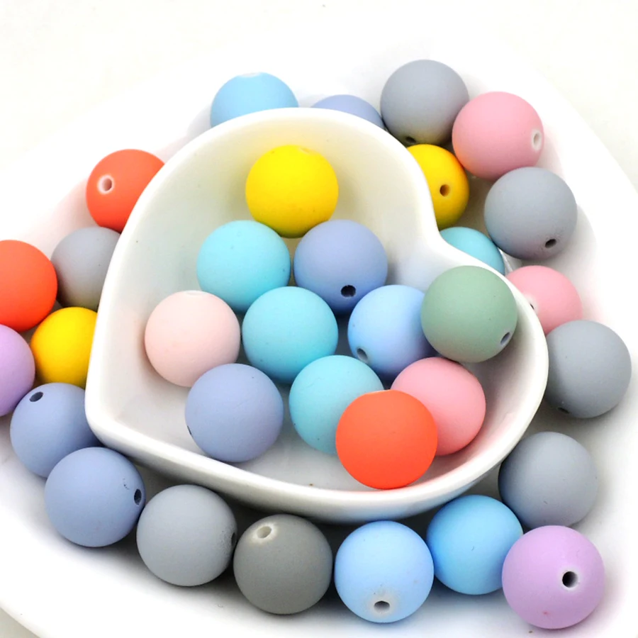 100pcs round bead ball 16mm pale color soft teal FOR JEWELRY making ...
