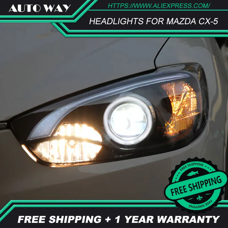 Free shipping ! Car styling LED HID Rio LED headlights Head Lamp case for Mazda CX5 CX 5 2011 ...