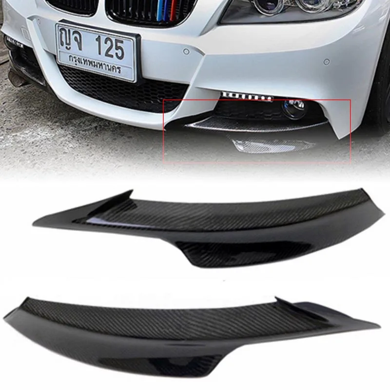 JXLCLYL-2pcs-Carbon-Fiber-Front-Bumper-Splitter-Spoiler-For-BMW-E90-E91 ...