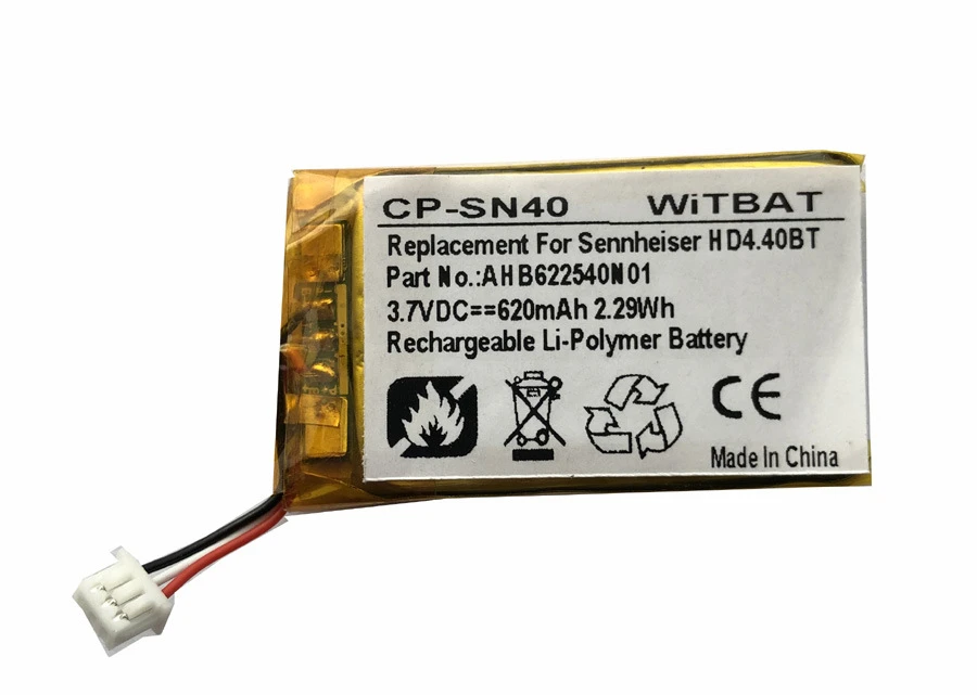 New 3.7v 620mah Li-polymer Battery For Sennheiser Hd4.40bt Rechargeable ...