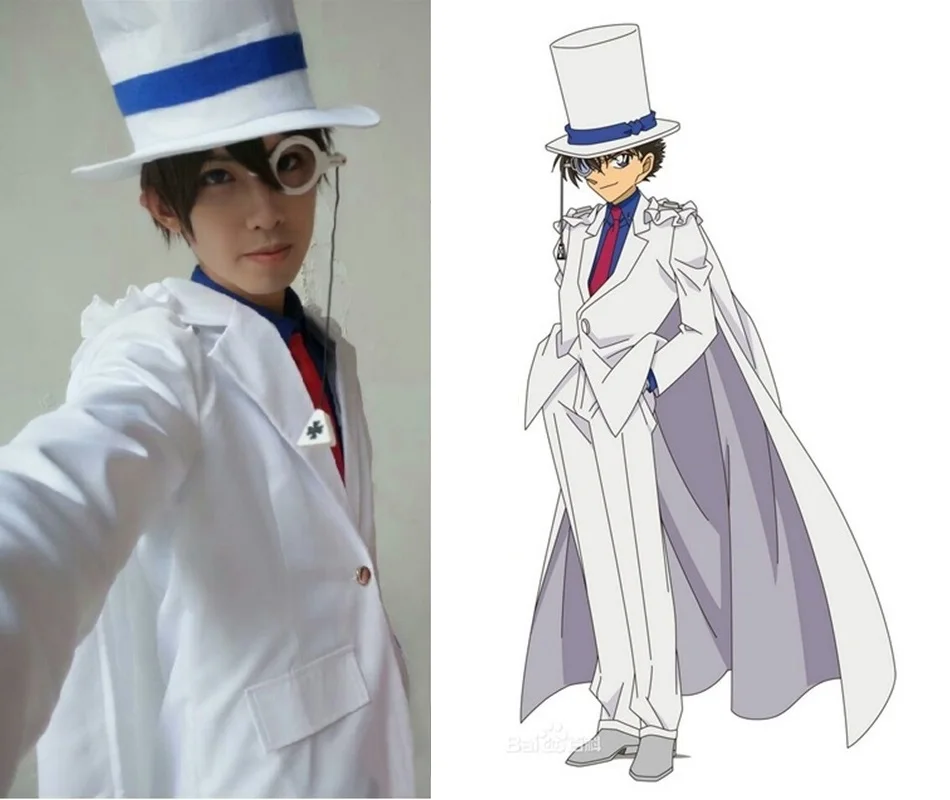 Detective Conan Kaito Kuroba Cosplay Costume White Uniform Outfit ...