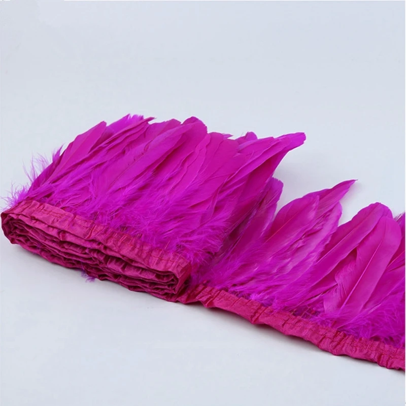 Plume de déco,Bandes en plumes d'oie teintées pour robe, rubans de ...