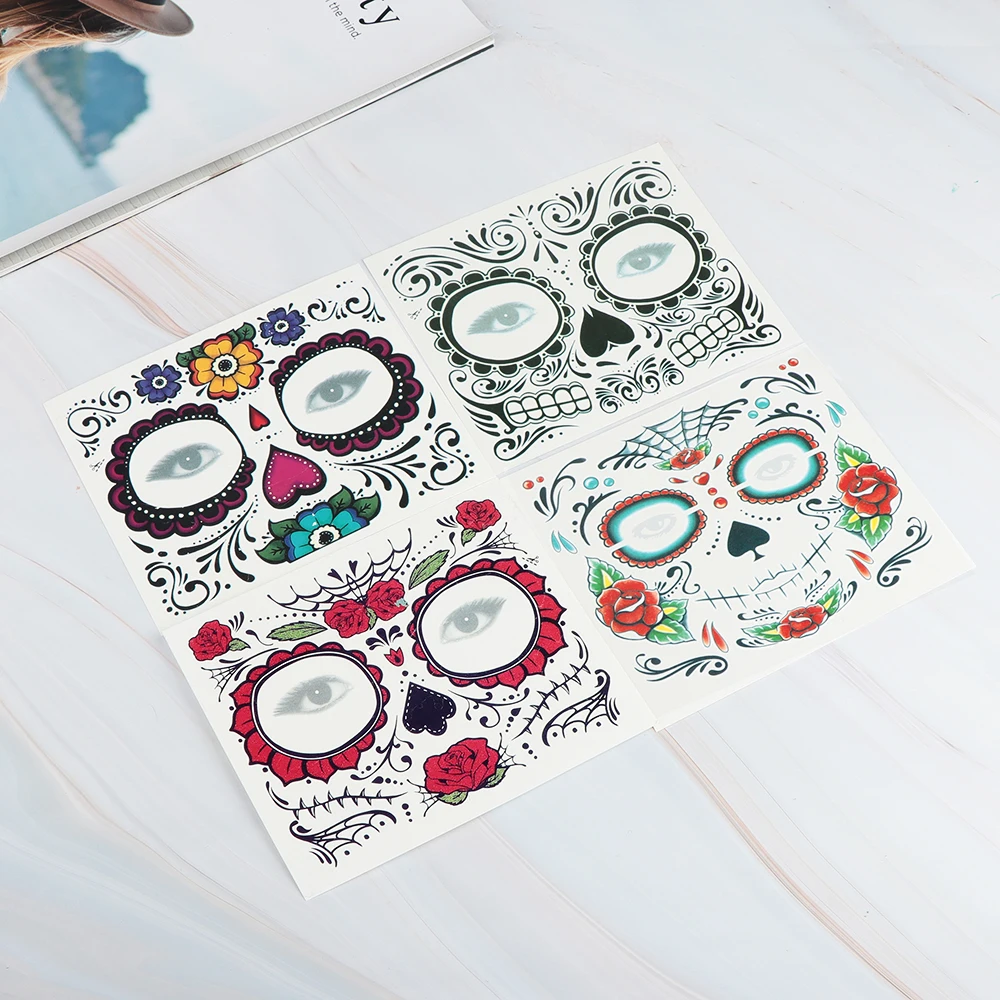1PC-Day-of-The-Dead-Skull-Face-Dress-Up-Special-Waterproof-Half-Face ...