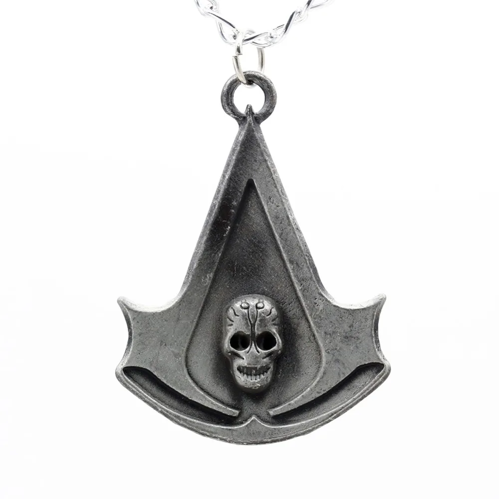 Assassins Creed Necklace Skull Logo Figure Pendant Necklace Erkek Kolye ...