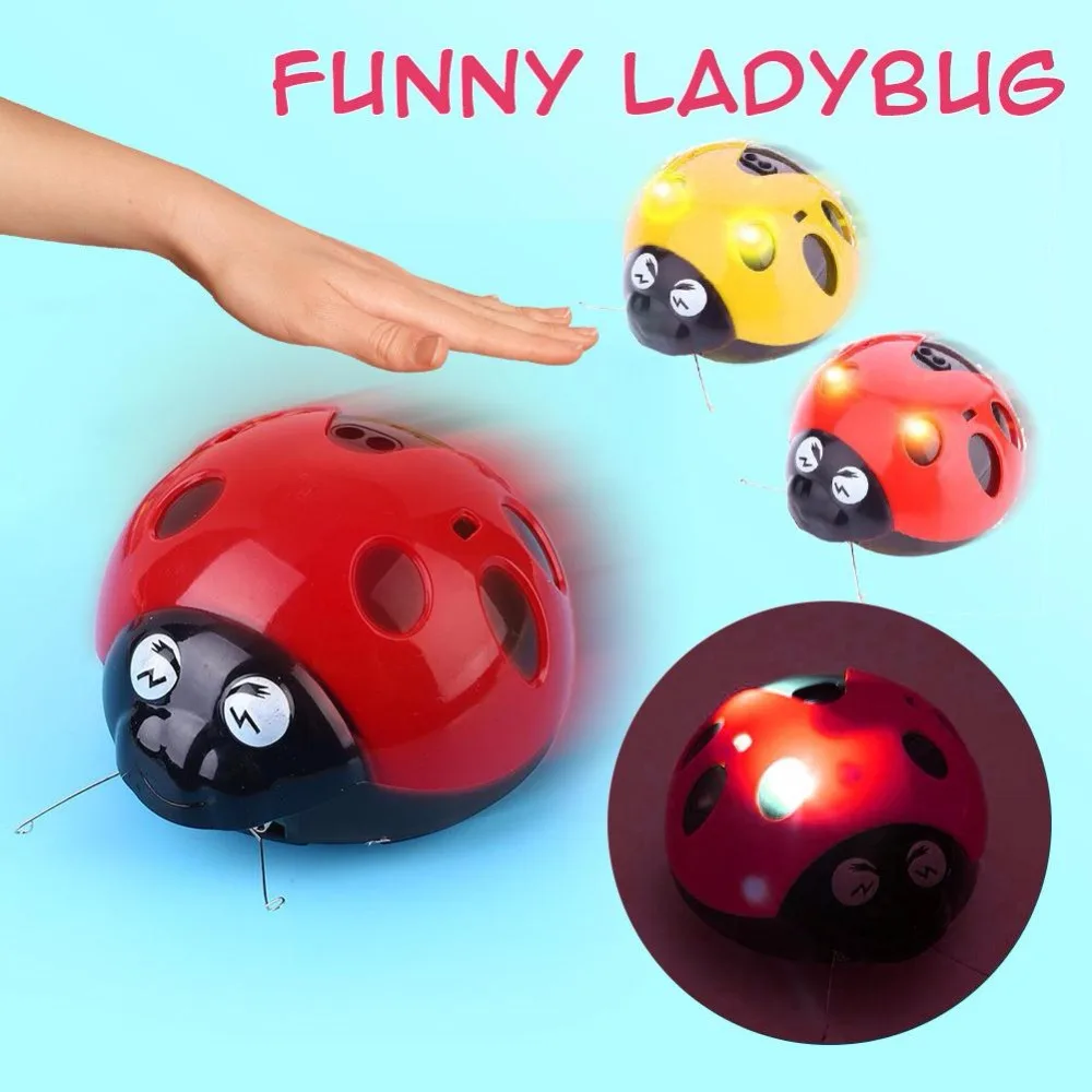 Induction Luminous Music Ladybug Novelty Sense Control Insect Robot ...
