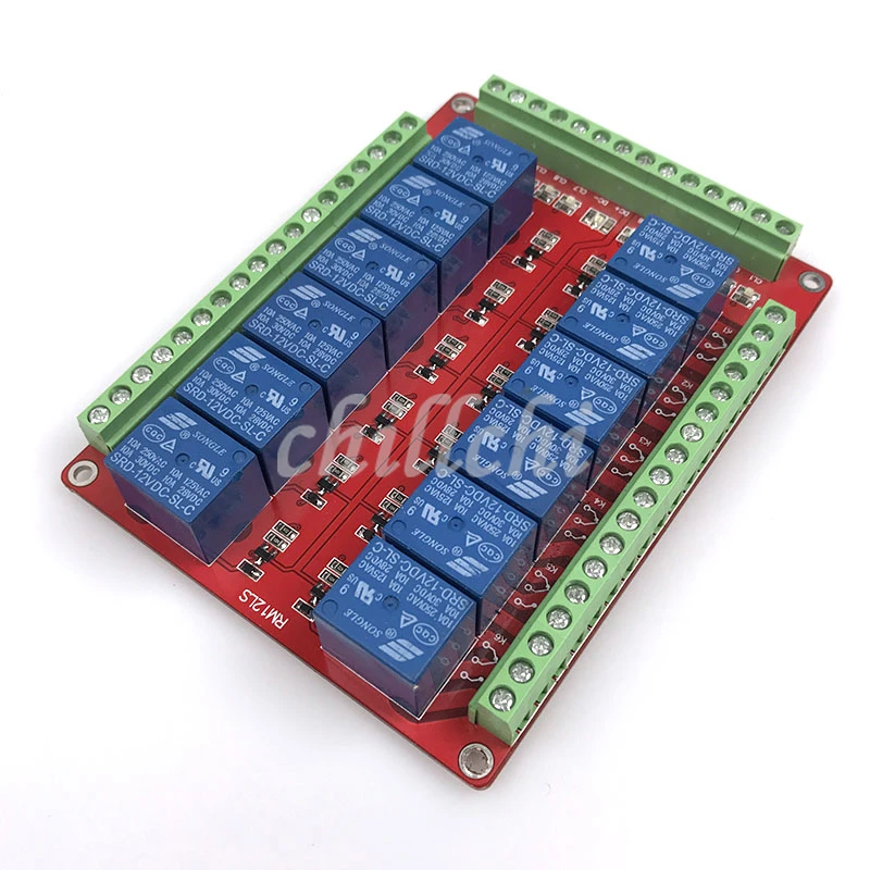 12 Relay Module / Low Level Triggered / Double Pcb, Two-terminal / 5v ...
