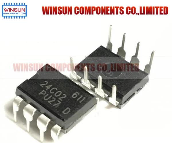 100 ADET AT24C02 24C02N 24C02BN EEPROM DIP8 Marka Yeni|Konnektörler ...