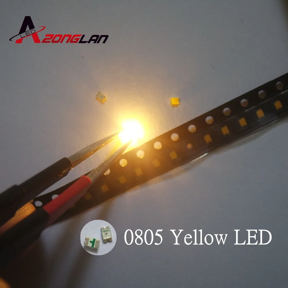 4000 LEDs SMD amarillos superbrillantes, 0805 diodos, 0805 LED, diodo ...