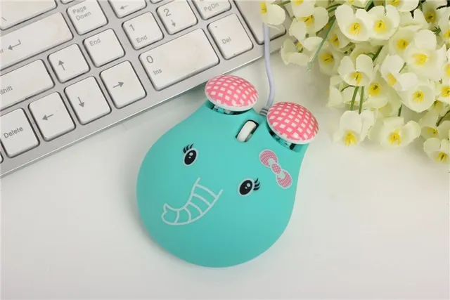 Lovely animals computer mouse USB wired mice with 1200dpi, plug & play ...