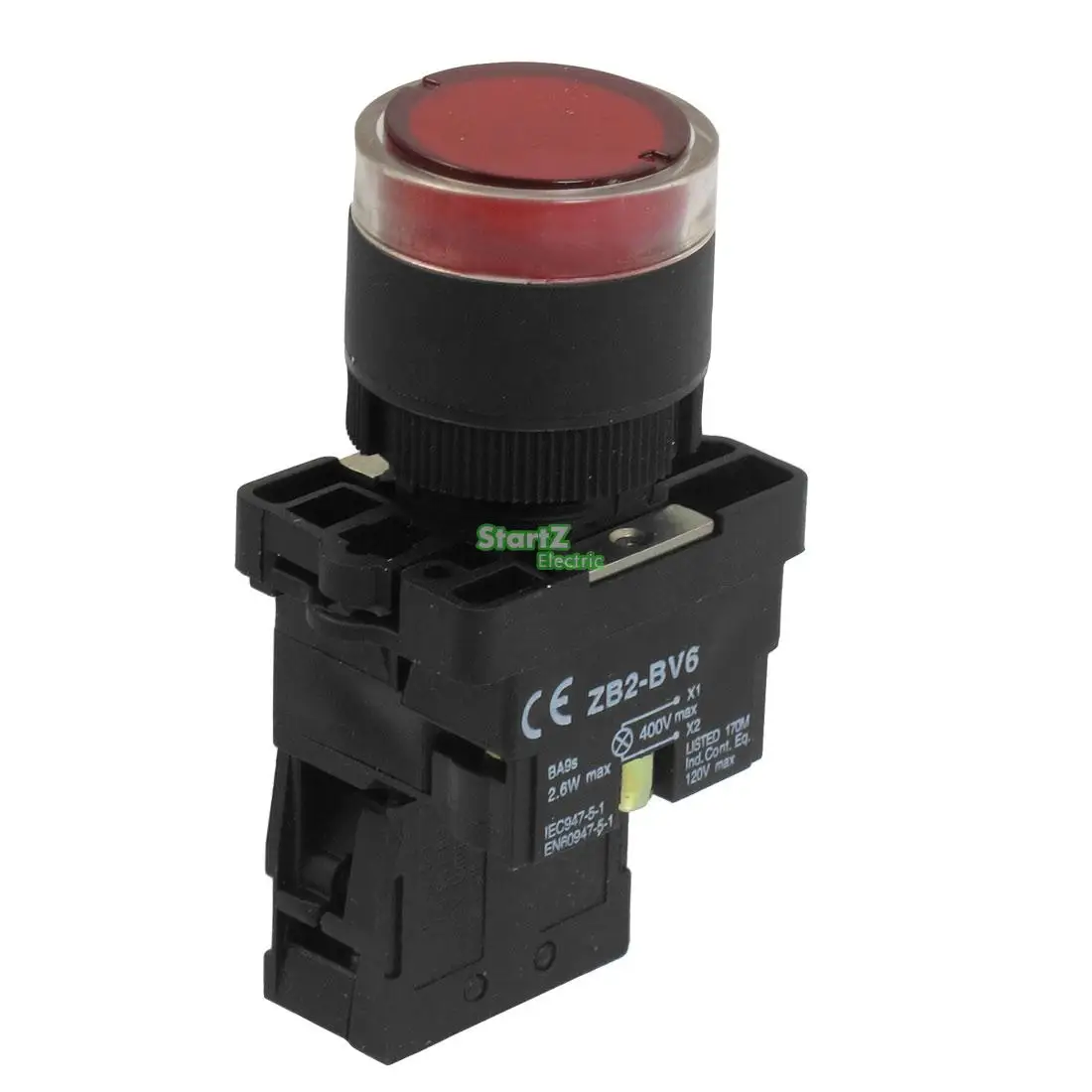 5Pcs 22mm NC Red Illuminated Light Momentary Push Button Switch AC 220V ...