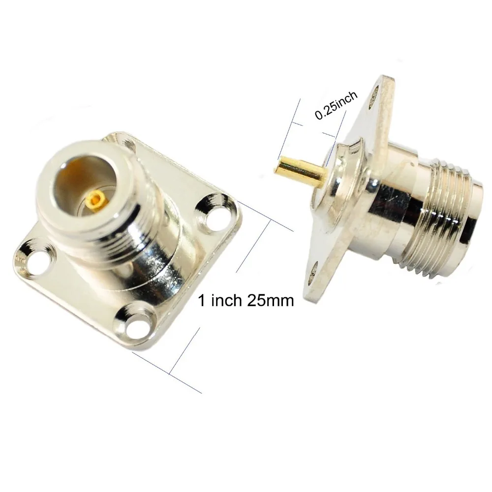 1PCS Chassis N Female Jack 4 Hole Panel Mount PCB Solder RF Connector ...