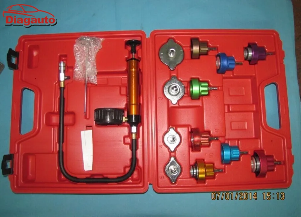 Car Radiator Test Water Pressure Tester Pump Gauge Tester Adapter Color ...