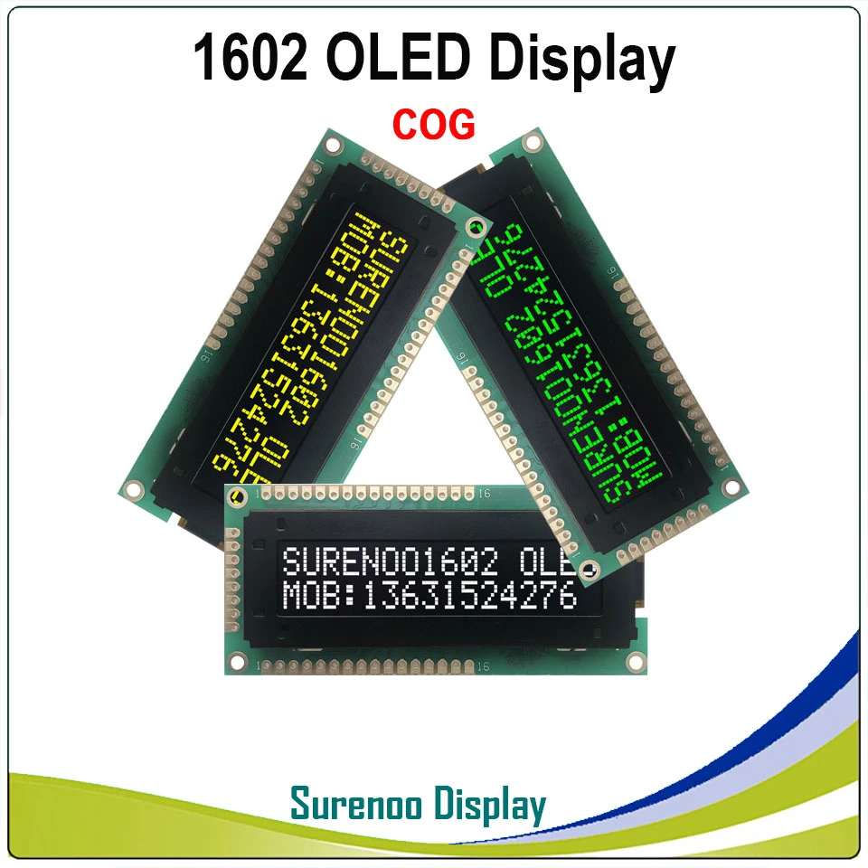 Real Oled Display, Standard Ks0066 1602 162 16*2 Character Lcd Module Display Lcm Screen Support ...