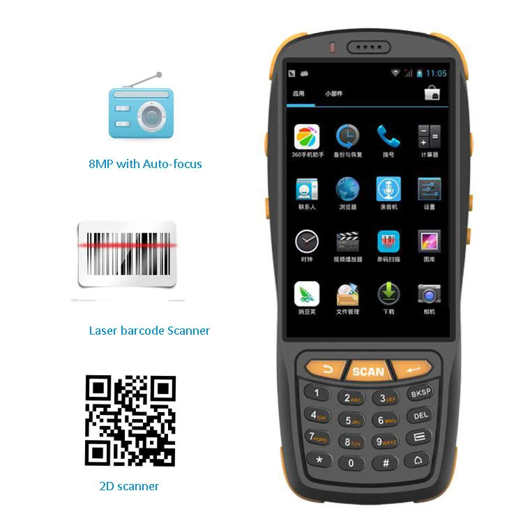 Portable Android 5.1 Based Handheld Scanner Device With Laser Barcode ...