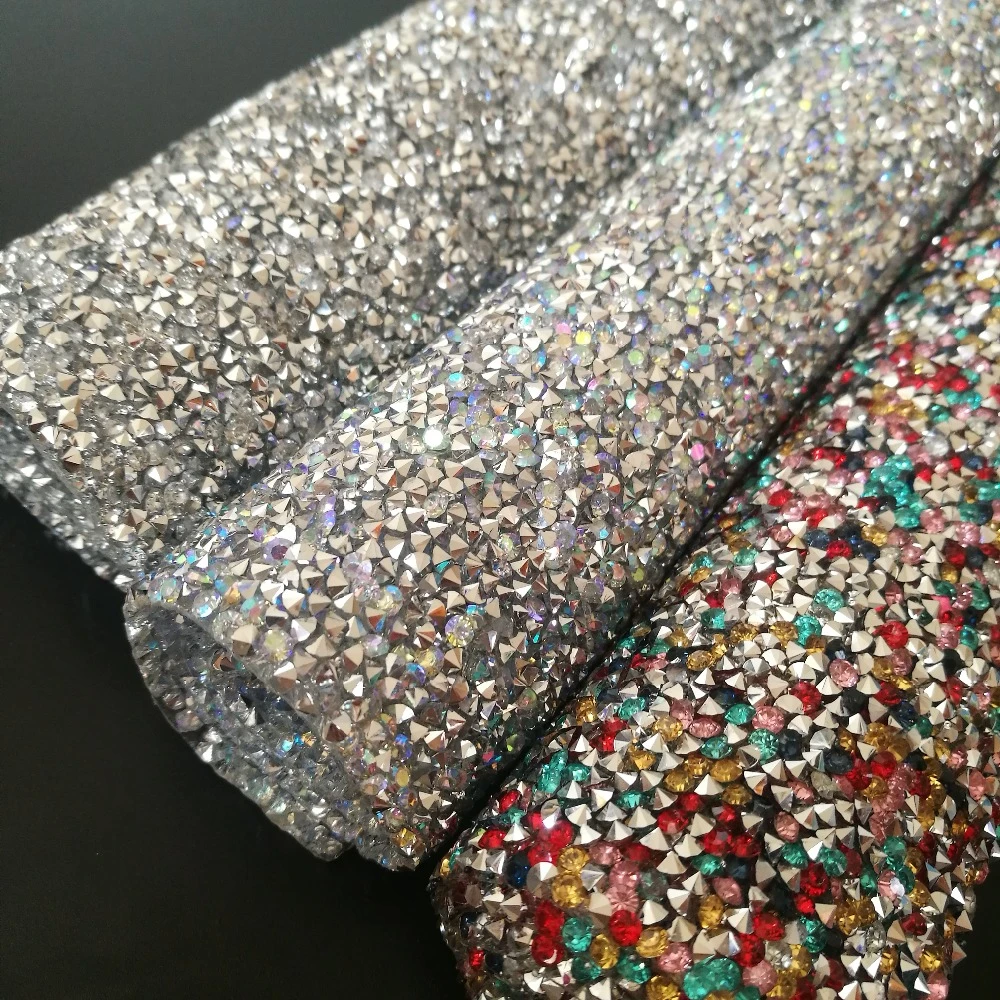 24*40cm Hotfix Resin Rhinestones Mesh Trim Crystal Fabric Sheet Strass ...