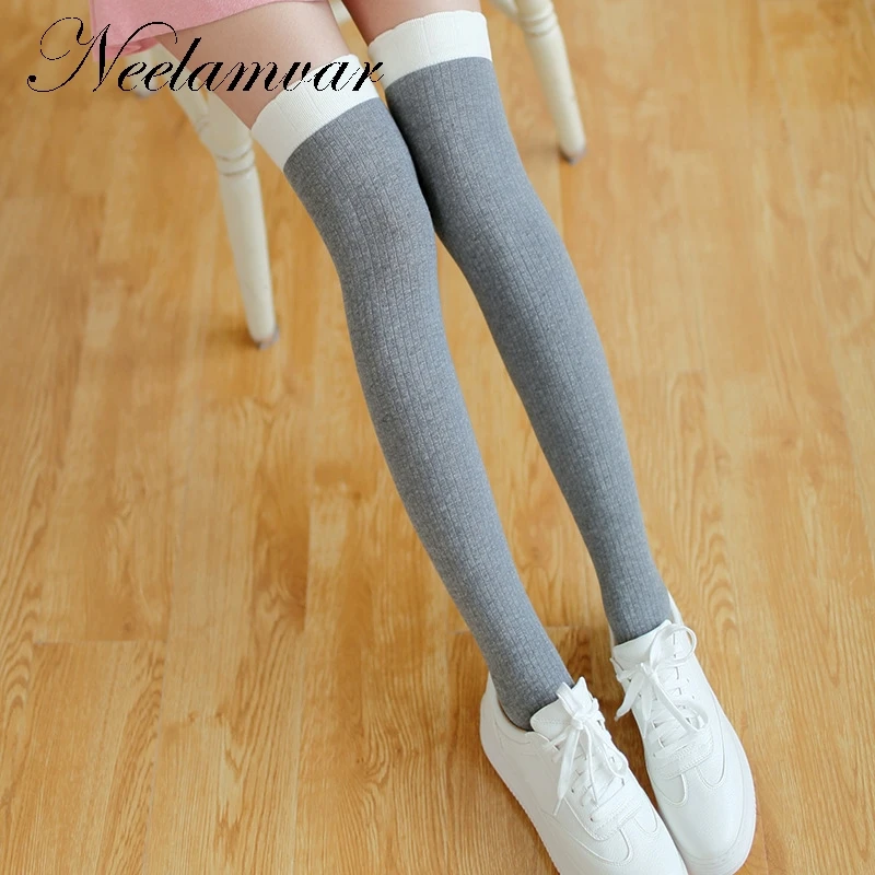 Fashion Socks Sexy Women Girl Thigh High Over The Knee Socks Cotton