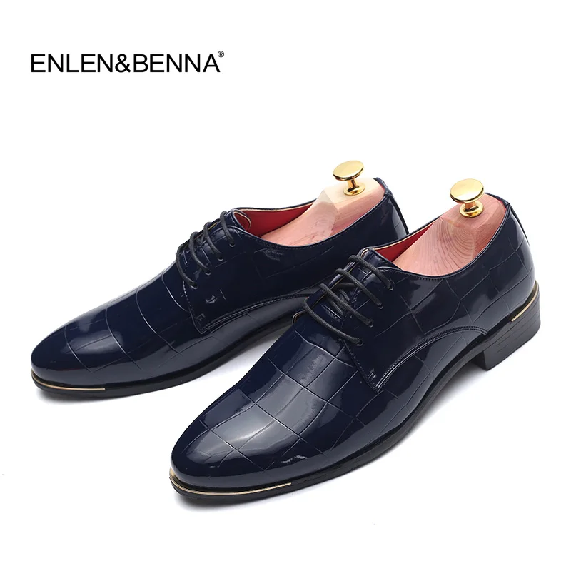2017 Fashion Italian designer formal mens dress shoes patent leather ...