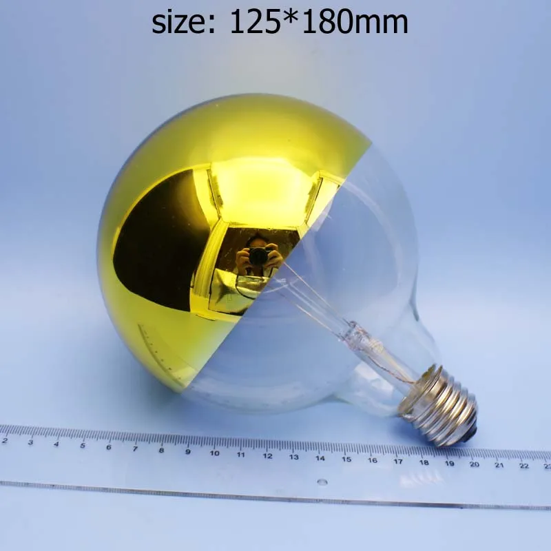 Top gold G125 8w Shadow LED Filament Bulb Half gold E27 E26 Edison ...